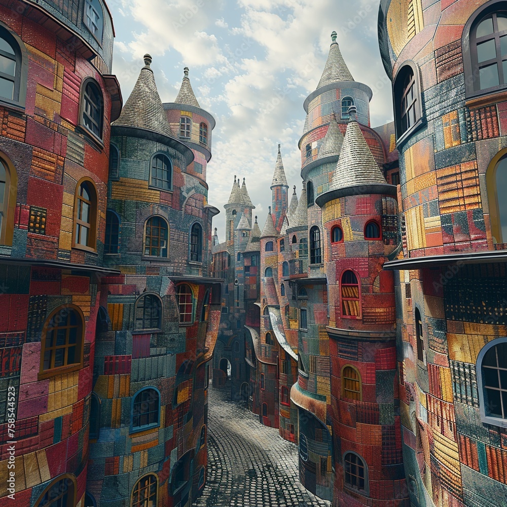 A city where the buildings are made of giant books with streets named ...