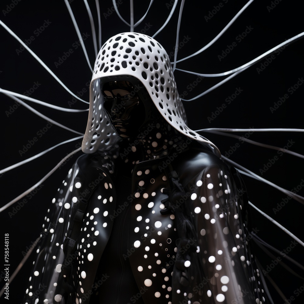 Hyper Realist Futuristic Portrait of a Faceless Cyborg Woman, Vintage ...