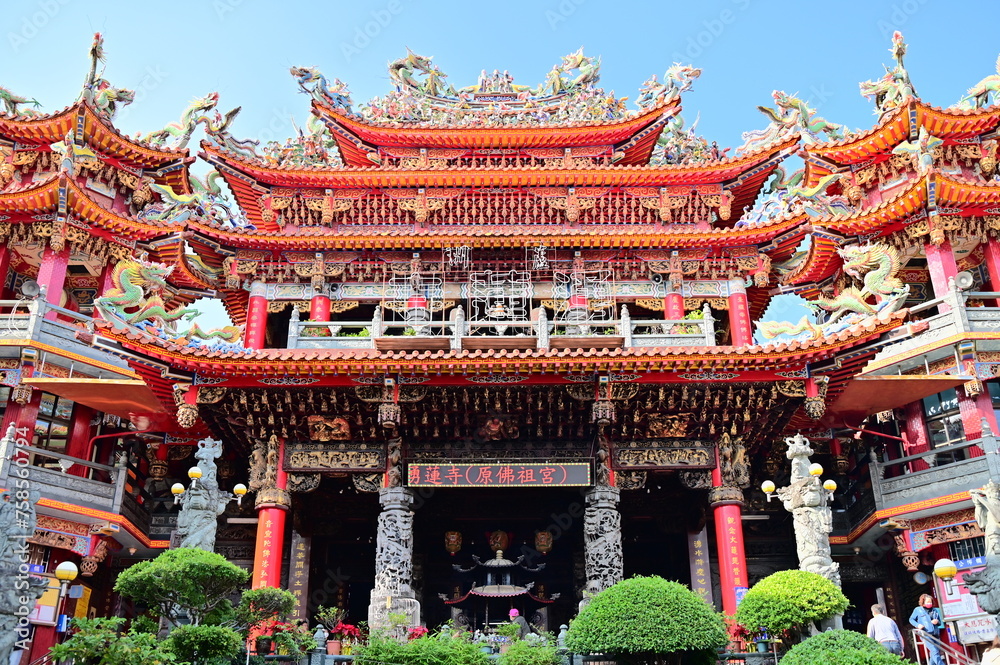 Taiwan - Jan 11, 2024: The photo shows Yonglian Temple, a famous ...
