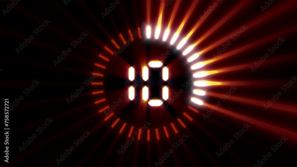 Vidéo Stock 15 second timer countdown with glowing amber light and lens ...