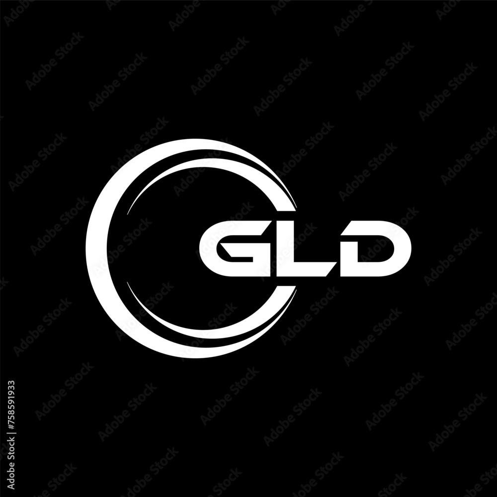 GLD letter logo design with black background in illustrator, cube logo ...