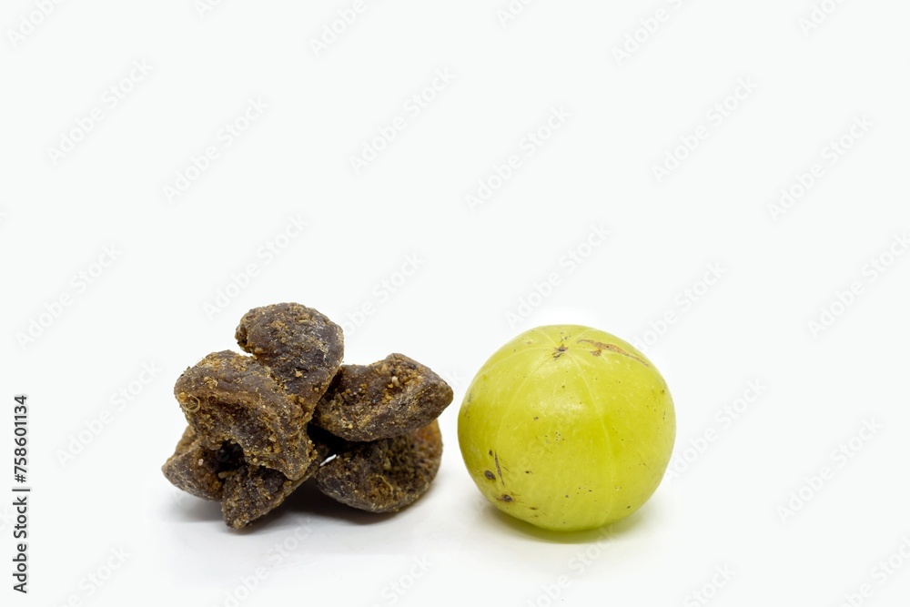 Indian Gooseberry Fruit or Amla Candy Isolated on White Background with ...