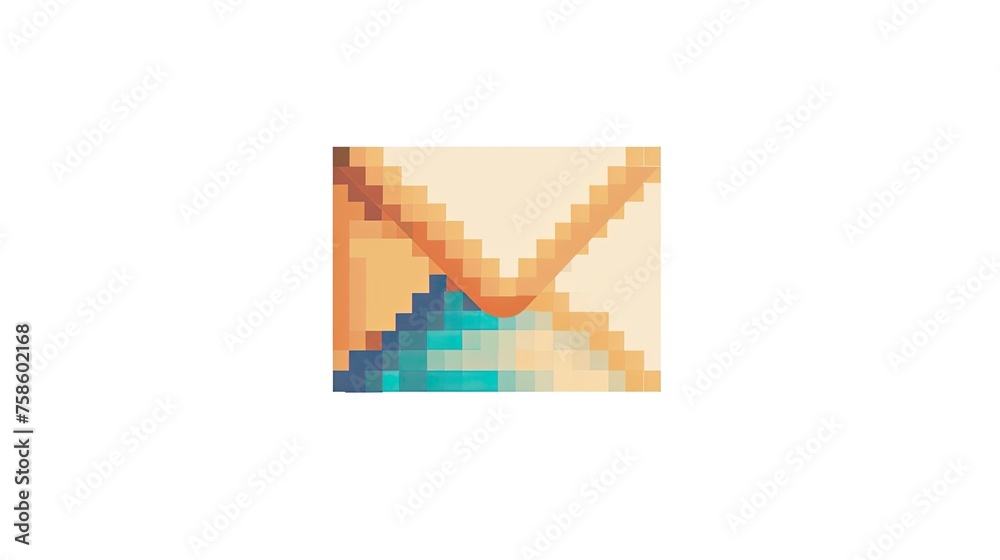 Pixel mail. Style, address, email, letter, parcel, postman, dove, stamp ...
