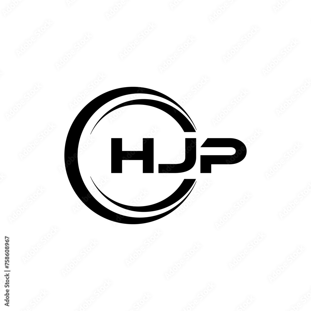 HJP letter logo design with white background in illustrator, cube logo ...