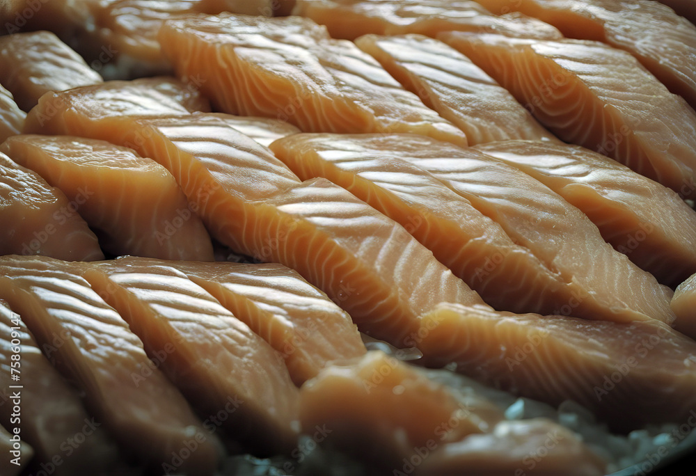 Salmon fillet texture fish pattern. Vector background with stripes ...