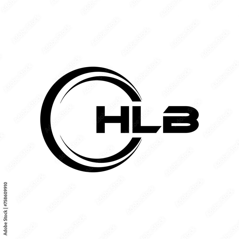 HLB letter logo design with white background in illustrator, cube logo ...
