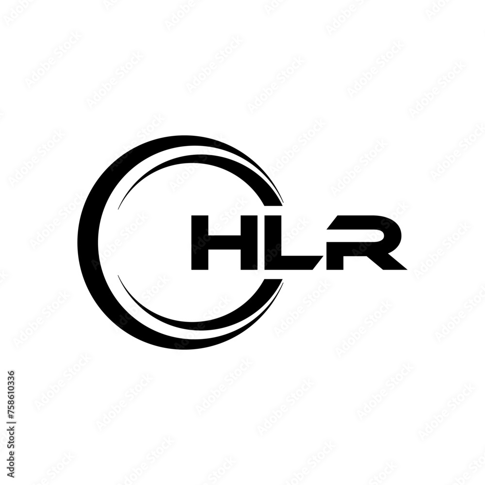 HLR letter logo design with white background in illustrator, cube logo ...