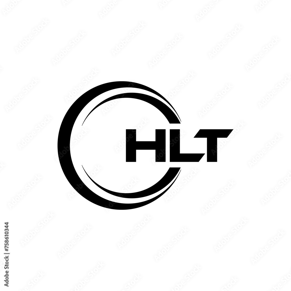HLT letter logo design with white background in illustrator, cube logo ...