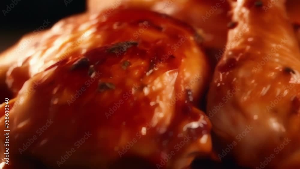 This captivating closeup shot showcases a mouthwatering bonein chicken ...