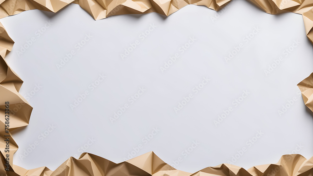 crumpled paper border background. paper with space for text Stock ...