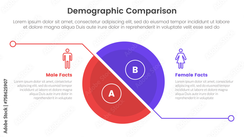 demographic man vs woman comparison concept for infographic template ...