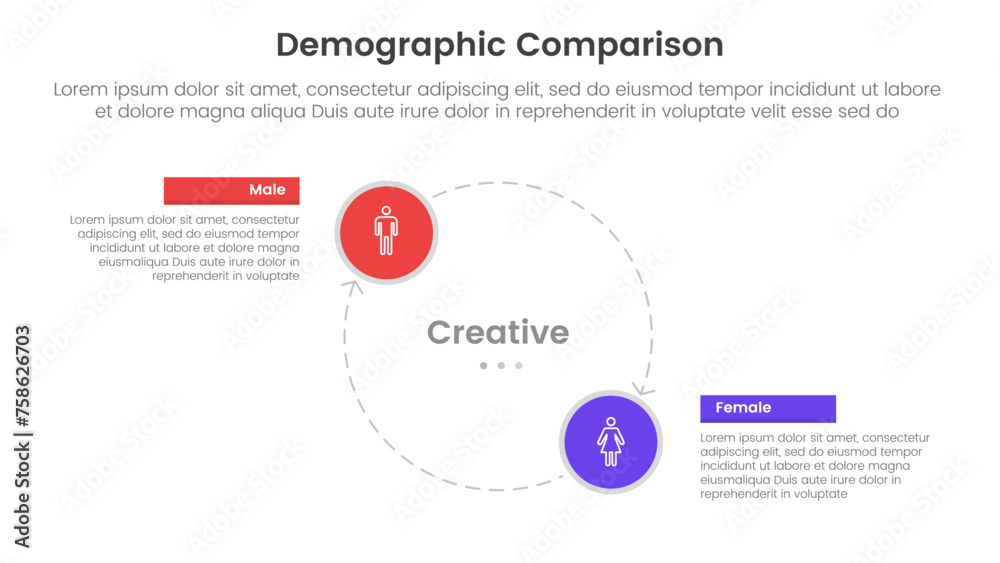 demographic man vs woman comparison concept for infographic template ...