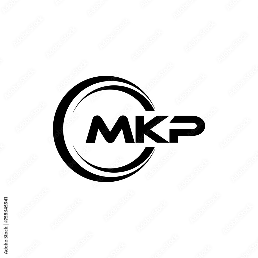 MKP letter logo design with white background in illustrator, cube logo ...
