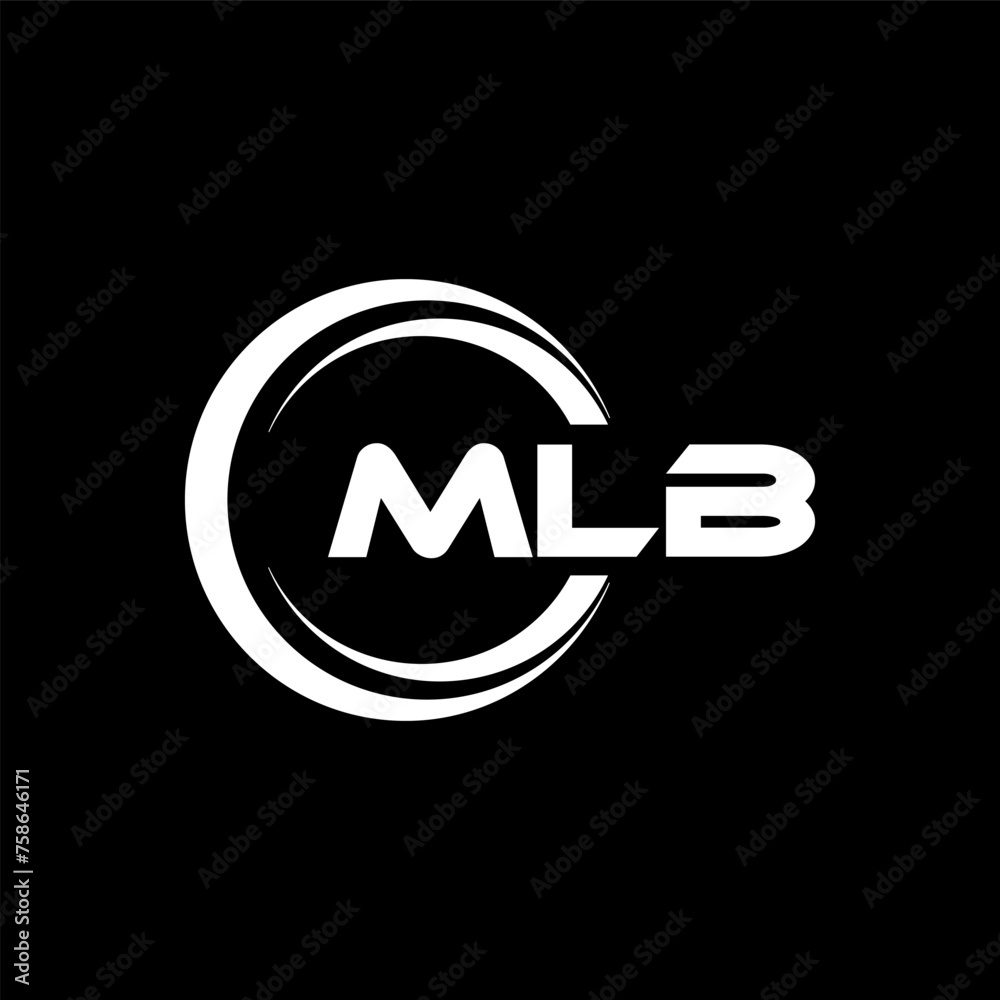 MLB letter logo design with black background in illustrator, cube logo ...