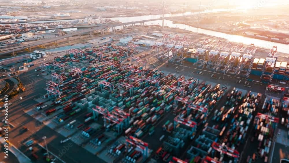 Container Port docks ship container. Port Container yard concept ...