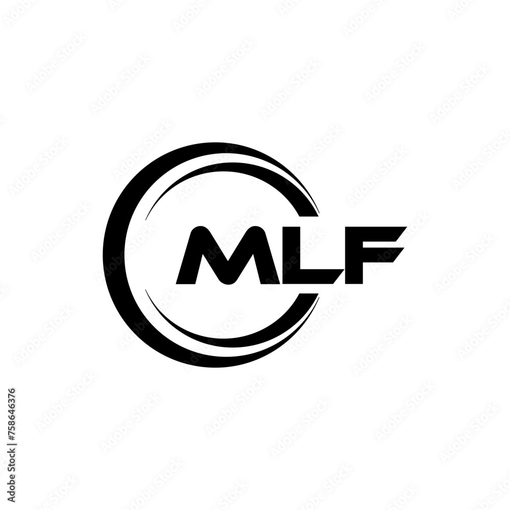 MLF letter logo design with white background in illustrator, cube logo ...