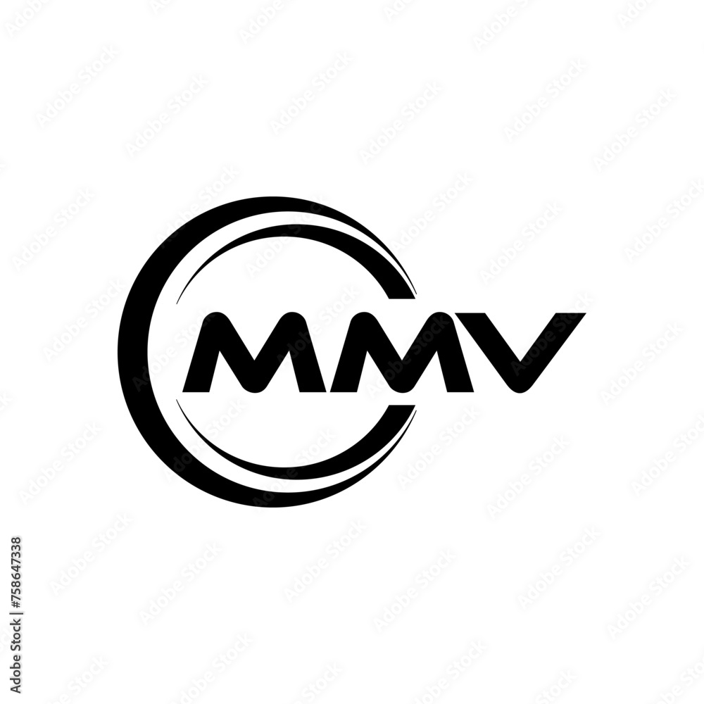 MMV letter logo design with white background in illustrator, cube logo ...