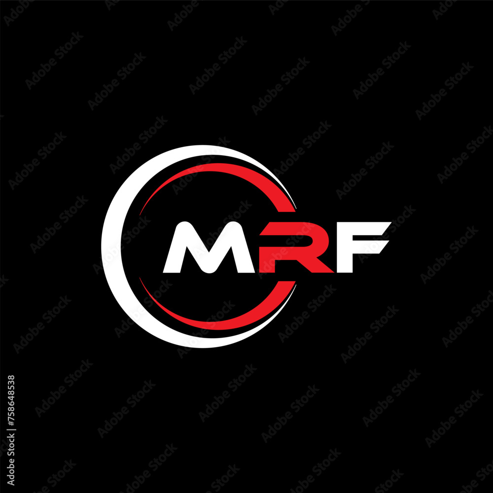 MRF letter logo design with black background in illustrator, cube logo ...