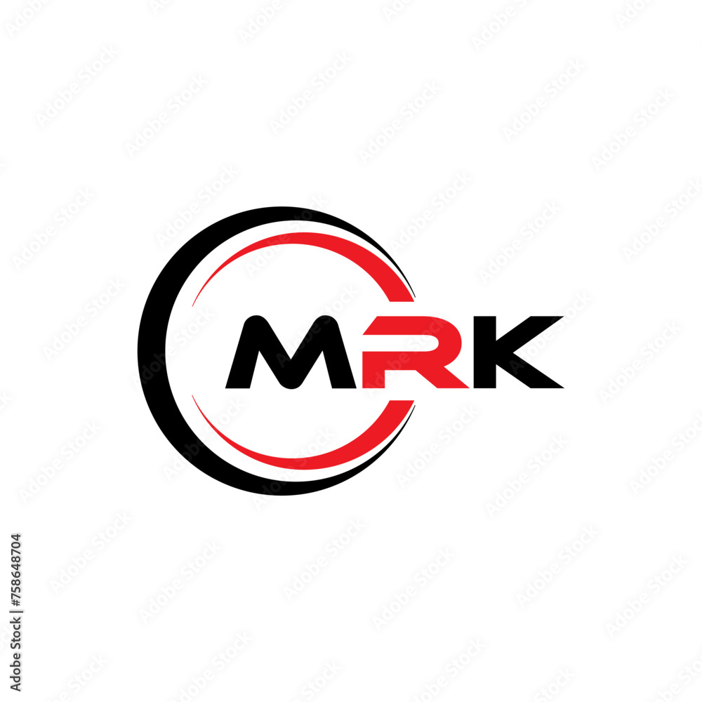 MRK letter logo design with white background in illustrator, cube logo ...
