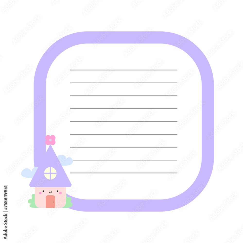 Checklist, to do note, task planner cute design with kawaii house ...