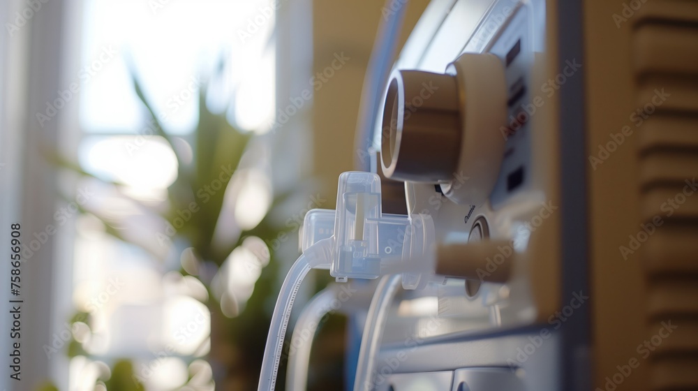 Modern Respiratory Care, Close-up of a medical ventilator in a hospital ...