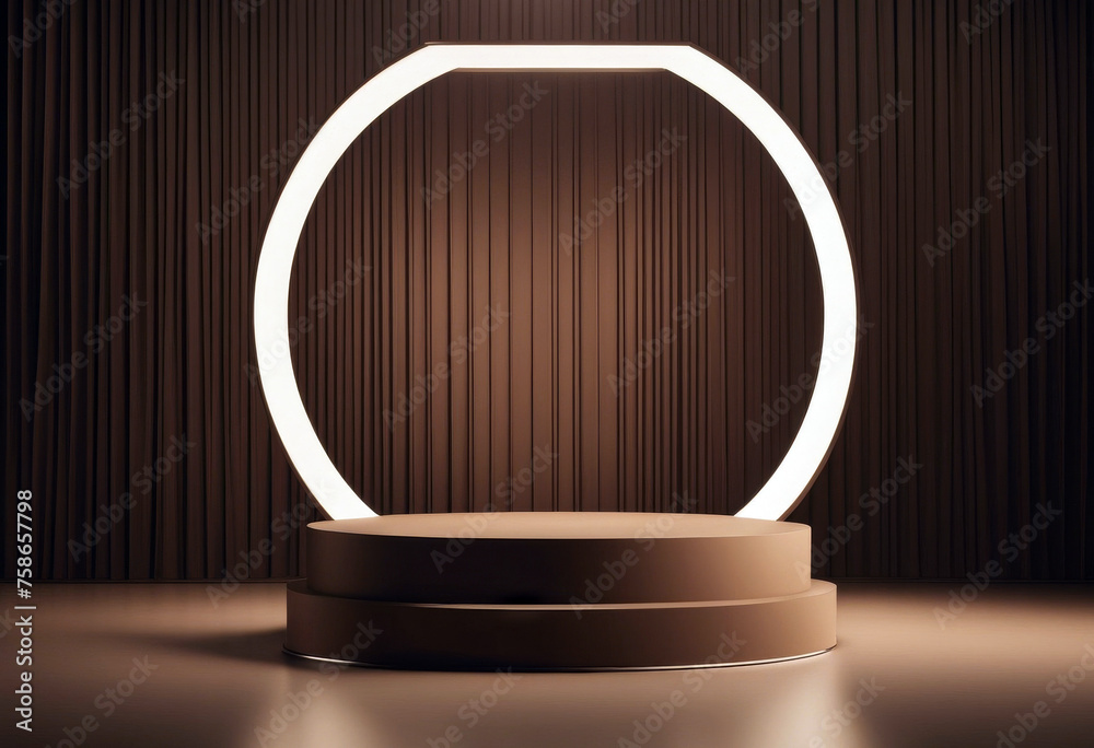 render showcase backdrop shapes podium 3d brown Dark splay Empty ...