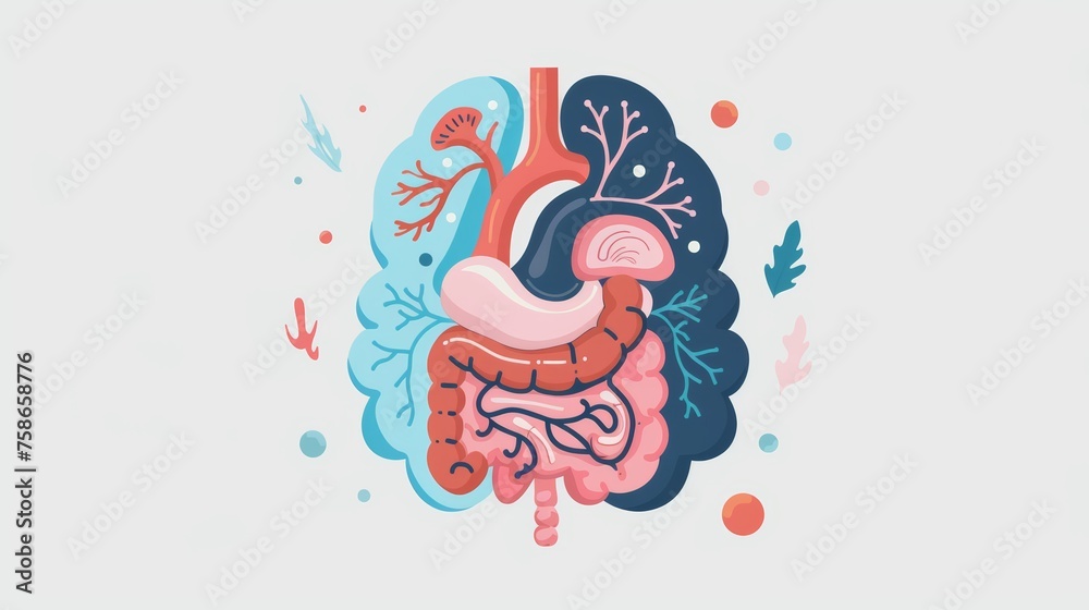 Anatomical Illustration of the Digestive System Stock Illustration ...