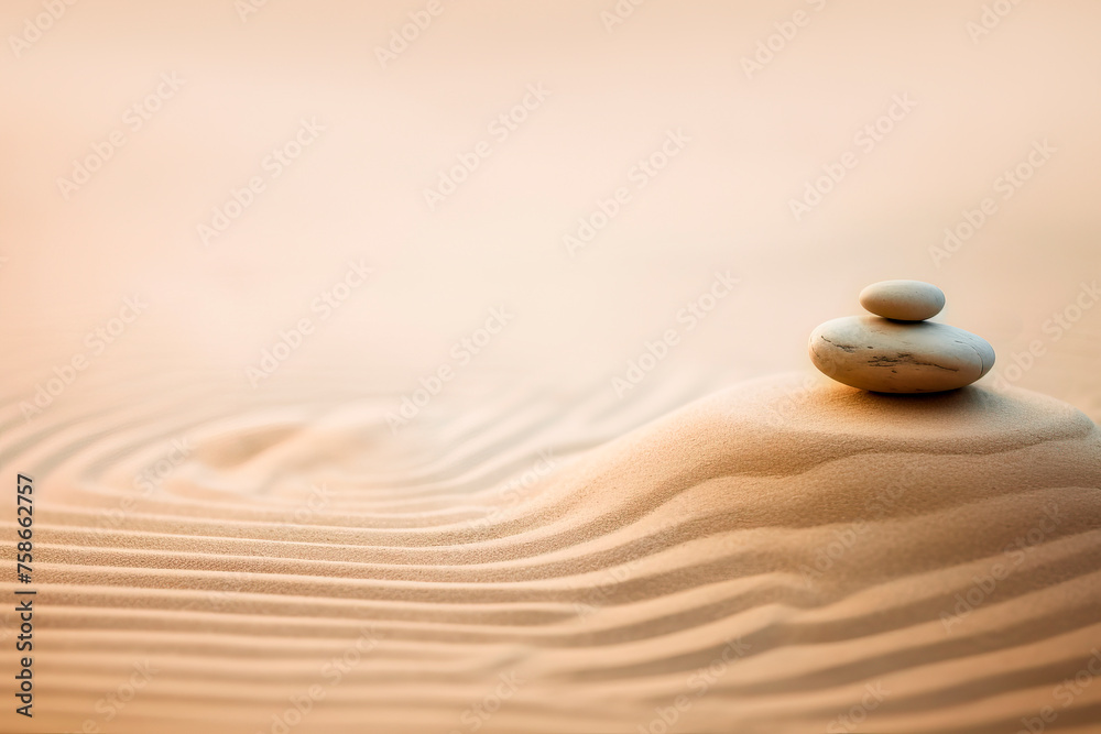 Stones on sand. Zen Stones With Lines On Sand - Spa Therapy - Purity ...