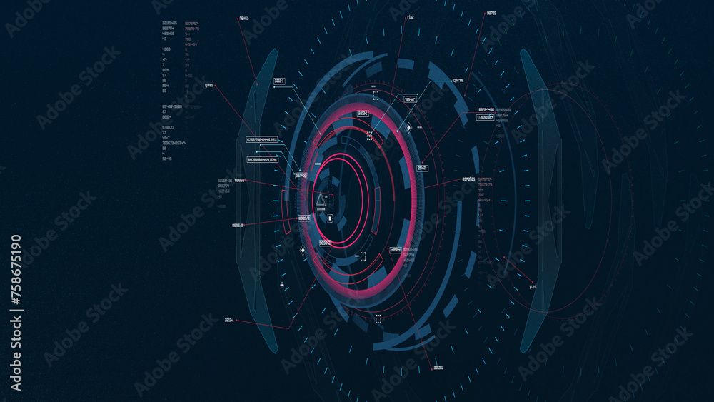 Sci-fi Futuristic UI FUI abstract circular element design, GUI design ...