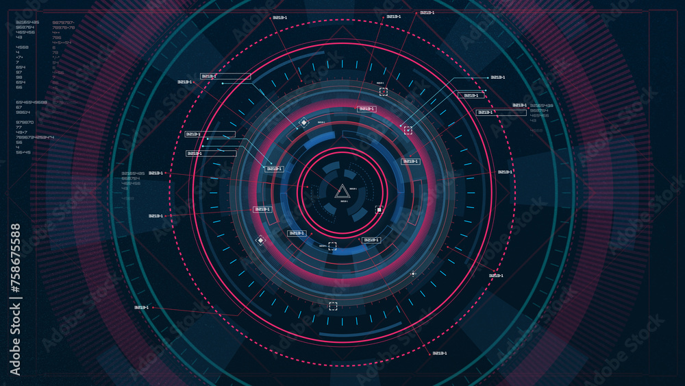 Sci-fi Futuristic UI FUI abstract circular element design, GUI design ...
