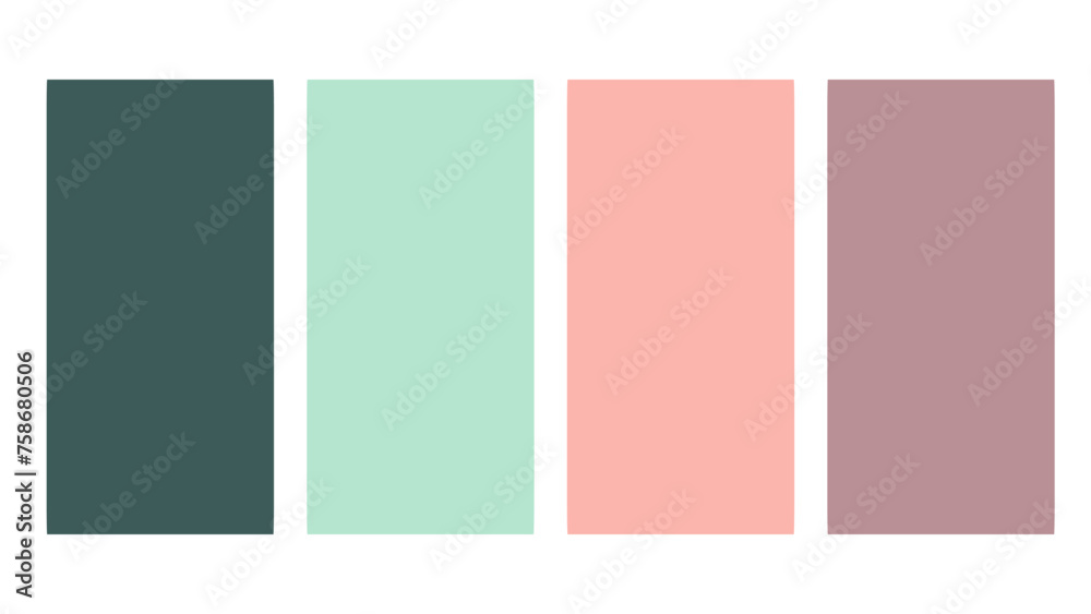 Green and brown color palette. Set of bright color palette combination ...