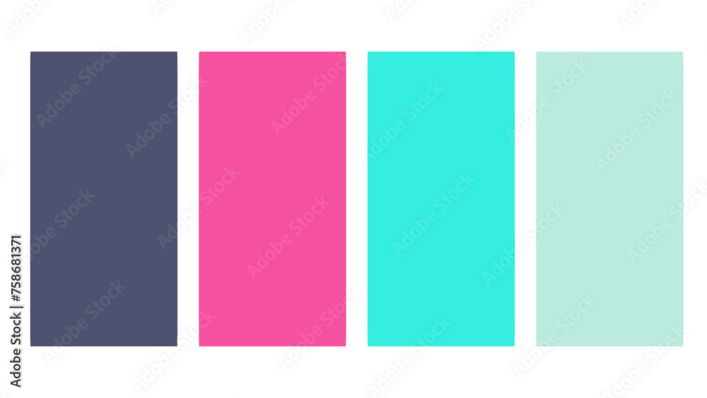 Dark purple, pink, and blue color palette. Set of bright color palette ...