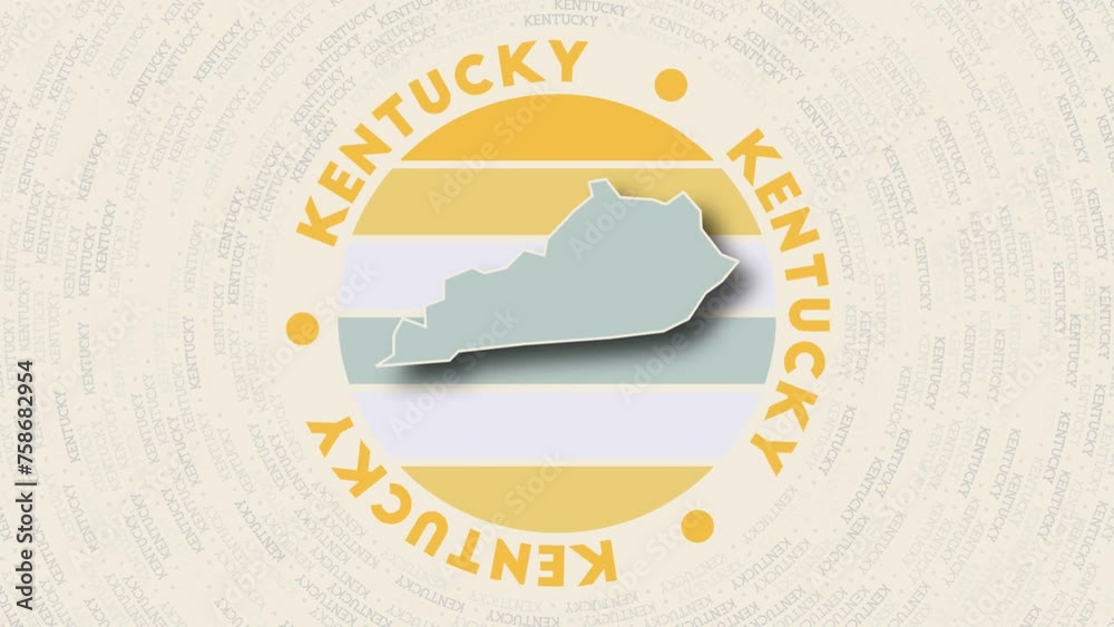 Kentucky logo intro. Badge with the circular name and map of us state ...