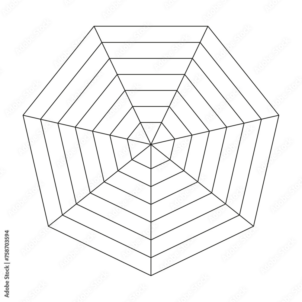 Pentagon and hexagon chart , for 5 point radar or spider diagrams. for ...