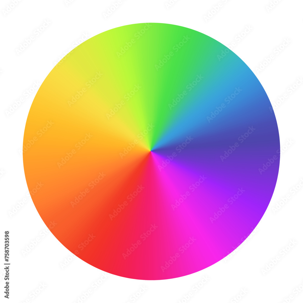 Radial rainbow gradient circular swirl, color spectrum in a vibrant ...