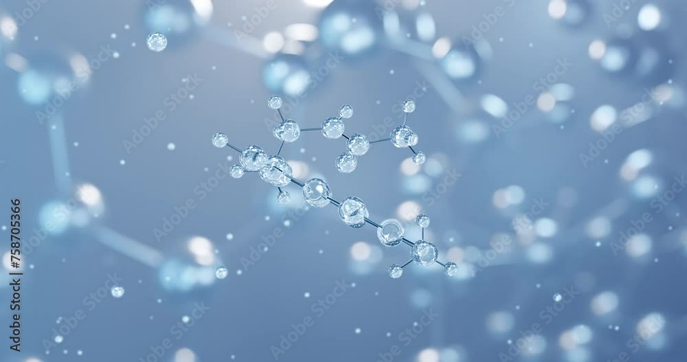 Melatonin, rotating 3D model of indoleamine, seamless looped video ...