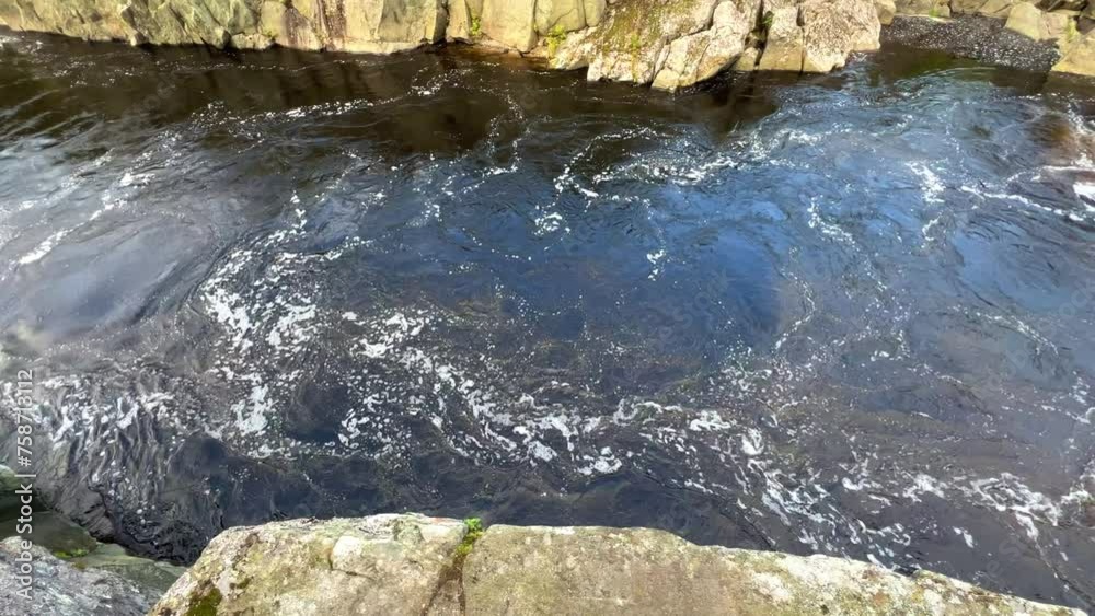 Canyon of the Nizhny Vyg river, near the Padun waterfall. A river gorge ...