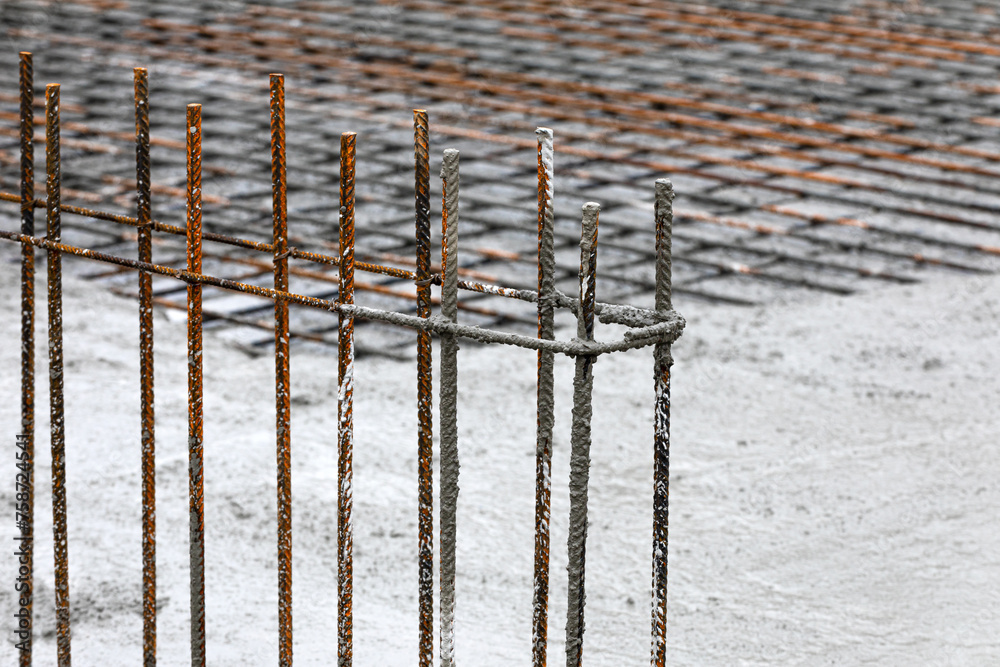 Posa in opera del calcestruzzo armato per fondazioni Stock Photo ...