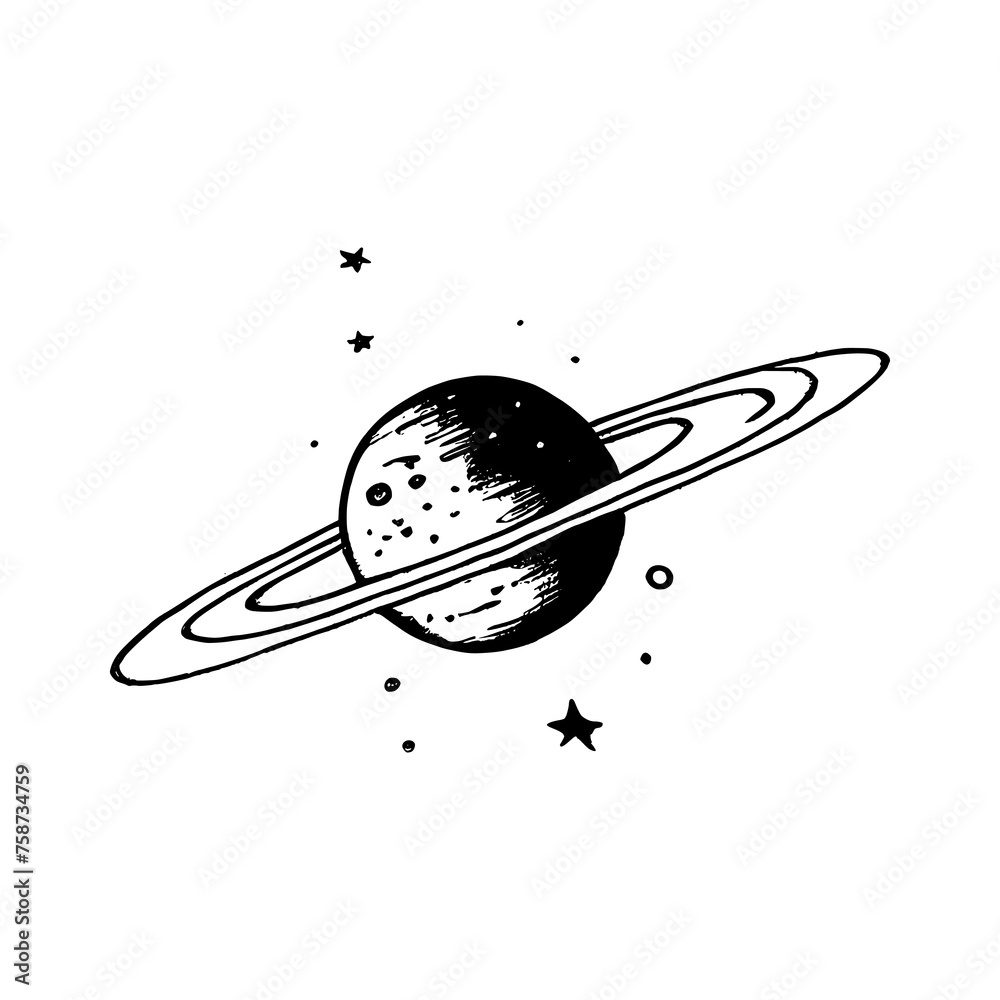 saturn planet vector flat style illustration on white background ...