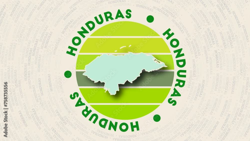 Honduras logo intro. Badge with the circular name and map of the ...