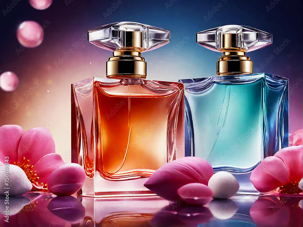 Luxurious bottle of perfume with Copy Space Blank Perfume Bottle ...