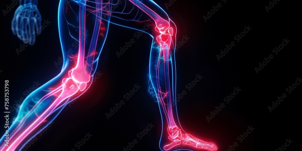 Leg pain illustration in the medical illustration style, high ...