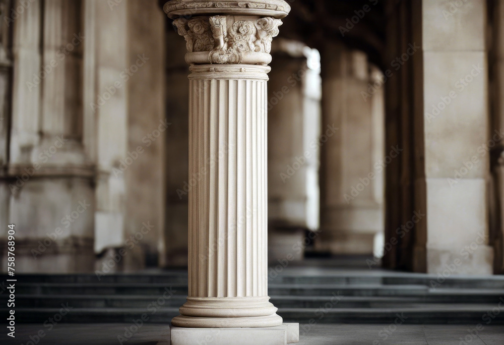 column pedestal architectural antique isolated white background small ...