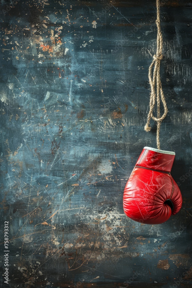 Dynamic boxing gloves poster with generous copy space for impactful ...