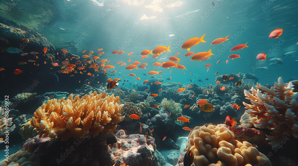 Photo & Art Print underwater photography of coral reefs with fish and ...