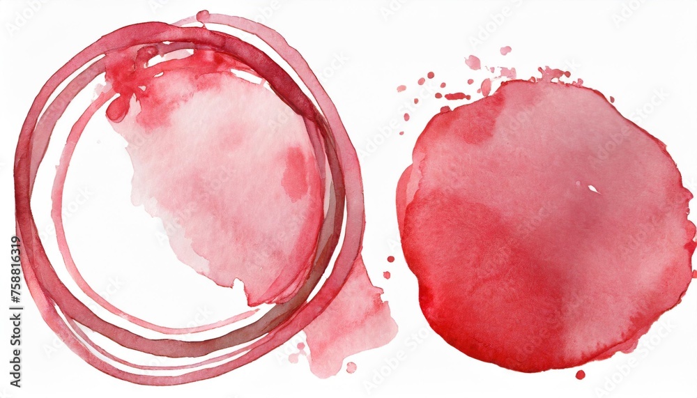 wine stain red watercolor glass mark ring circle isolated drink ...