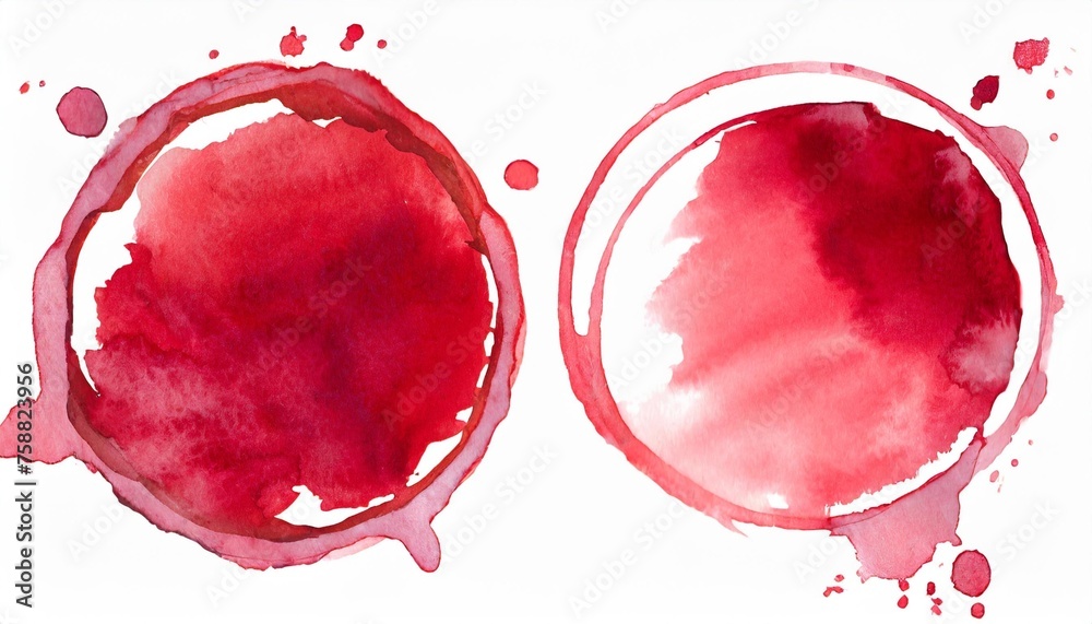 wine stain red watercolor glass mark ring circle isolated drink ...