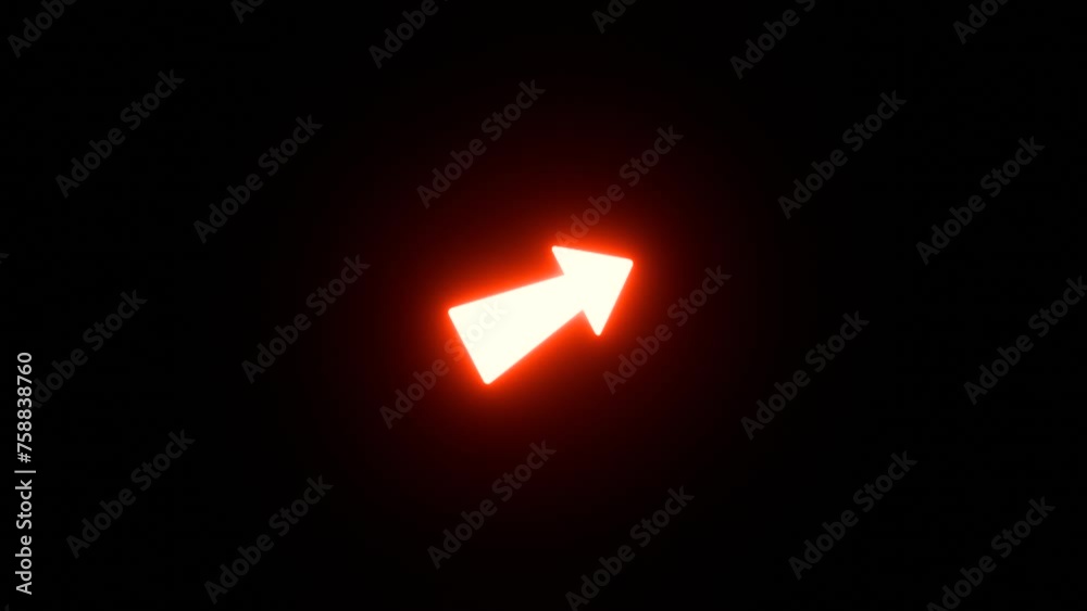 Arrow flashing in red and blue. Background TRANSPARENT!!! The arrow can ...