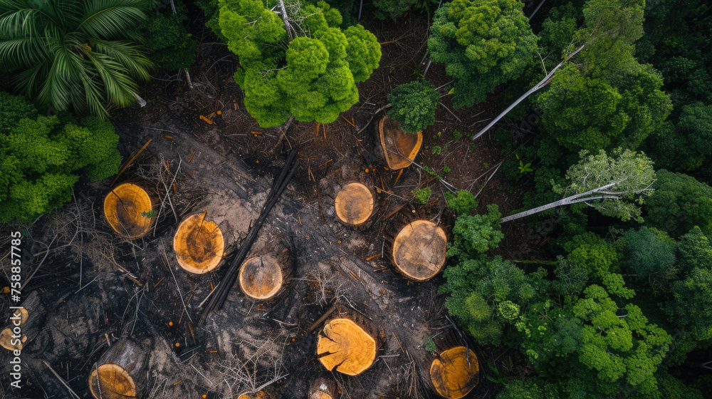 deforestation, protection from poachers, sawn logs, broken branches ...