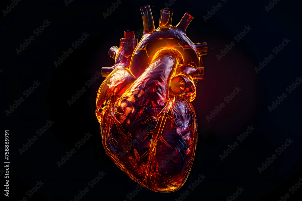 MRI image of a healthy heart, showcasing the intricate chambers and ...